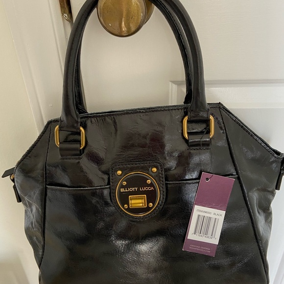 Elliott Lucca | Bags | Elliott Lucca Satchel Crossbody Black Leather ...